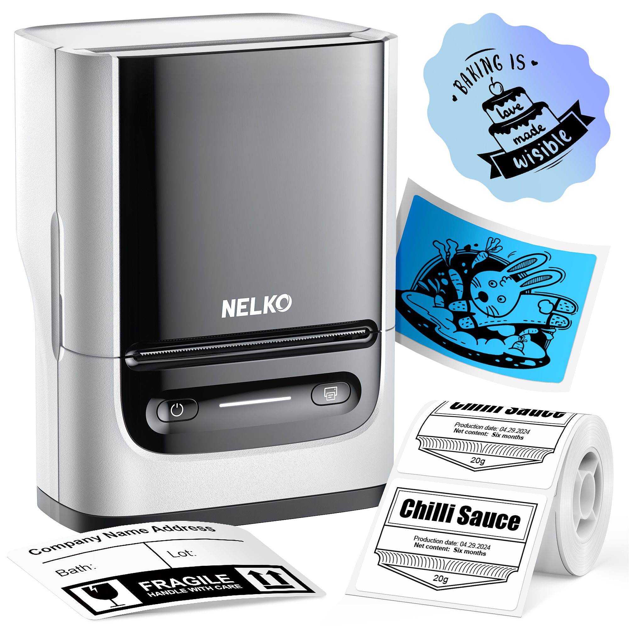 Nelko PM220 Protable Bluethooth Label Makers, Thermal Label Printers f ...