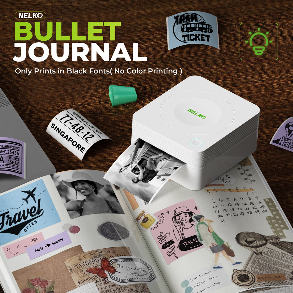 Nelko PM230 Bluetooth Sticker Printer – Portable Mini Sticker Maker wi ...
