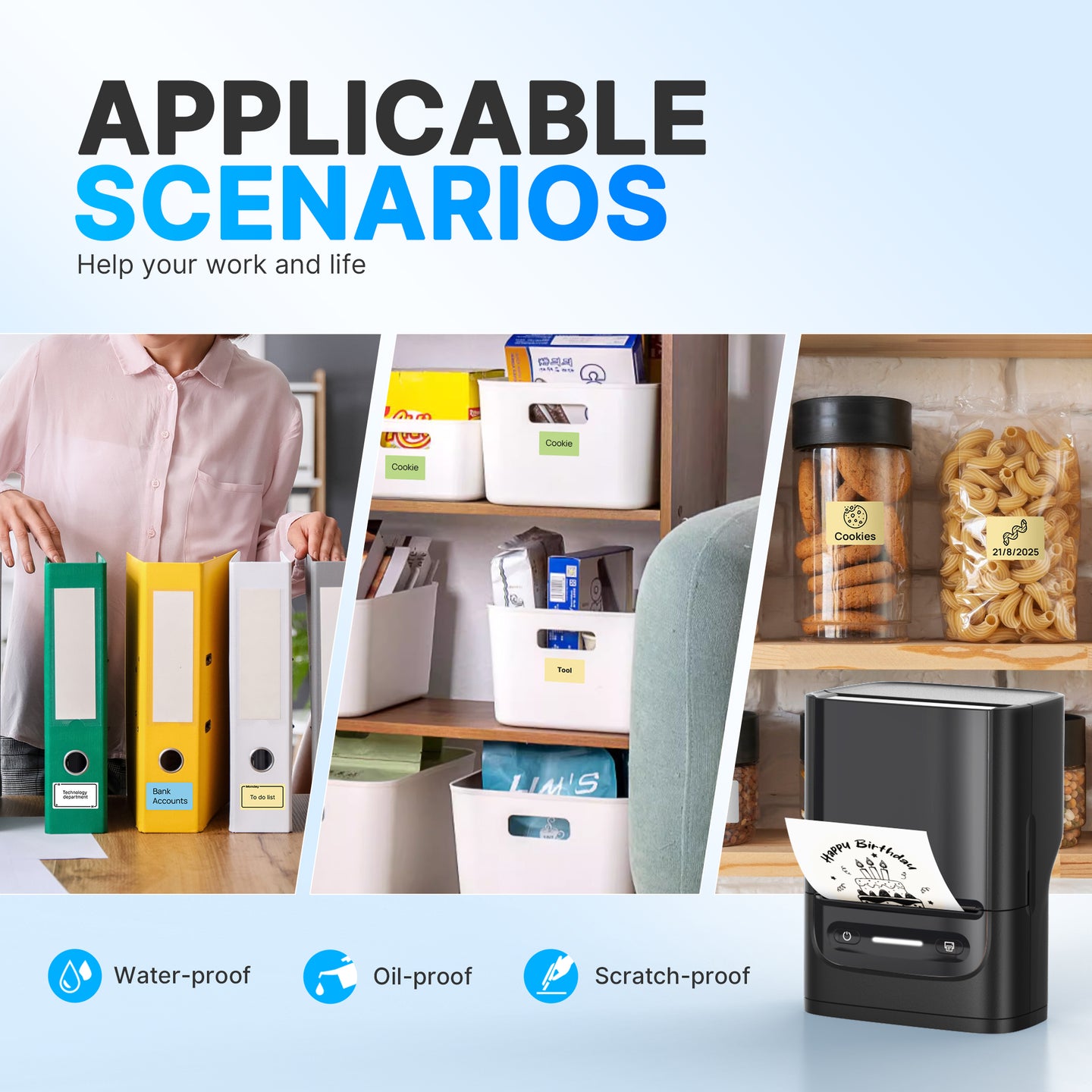 Nelko Label Maker Machine with Tape, PM220 Bluethooth Label Printer, 2 ...