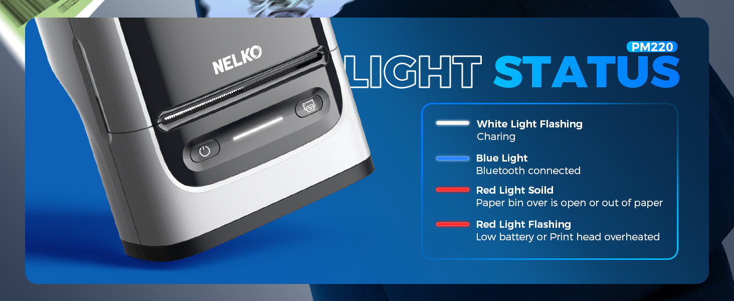 Nelko PM220 Portable Bluethooth Label Makers (with 50x30mm Label Tape ...